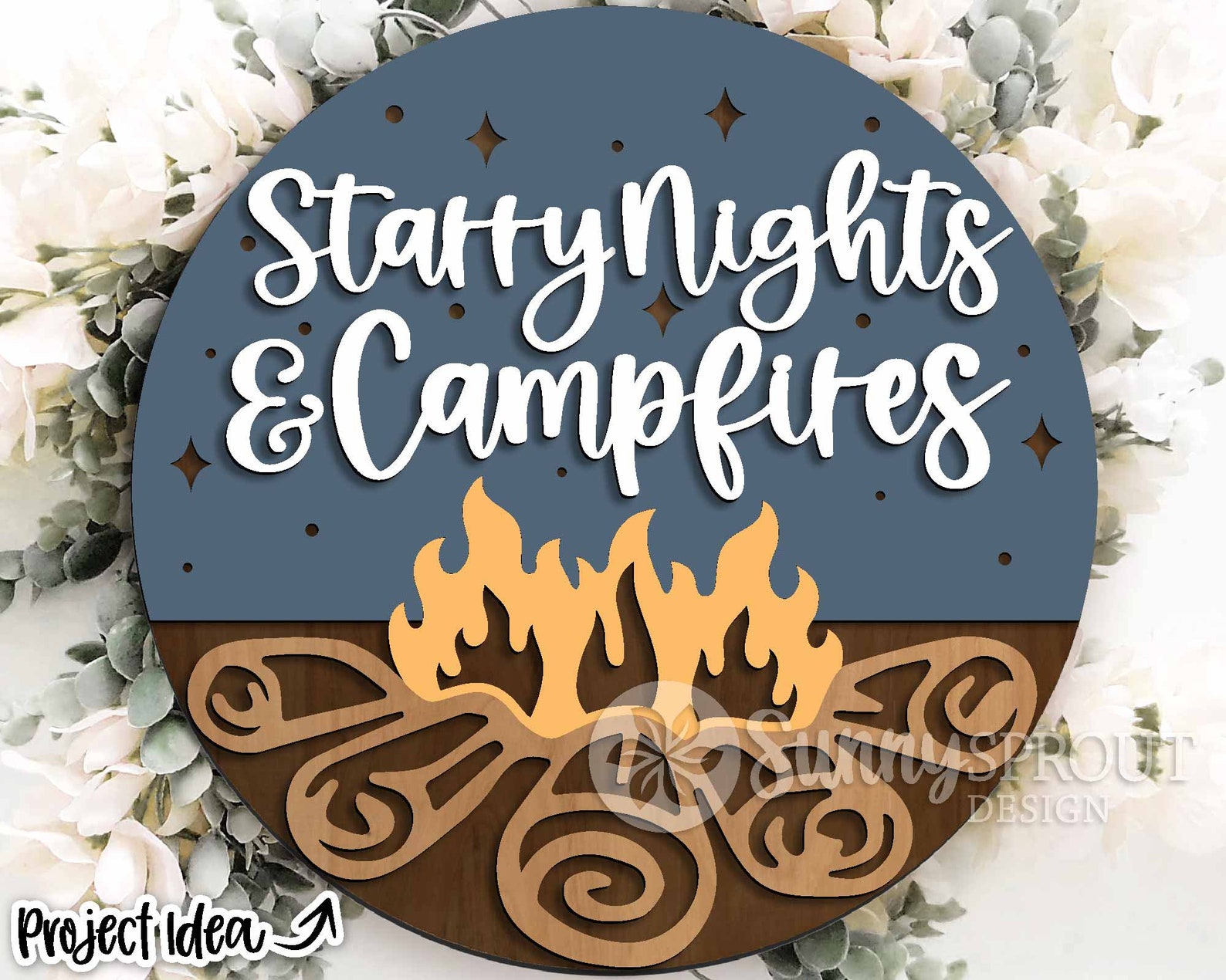 Starry Nights & Campfires Sign, Digital Download, Glowforge Laser File ...