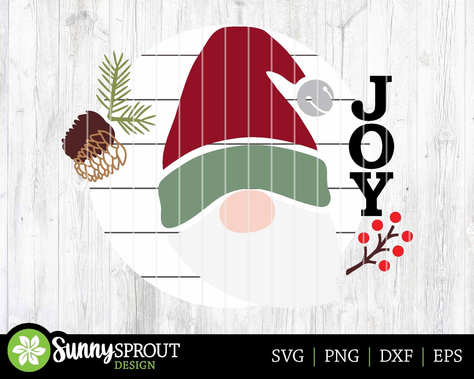 JOY Santa Gnome Round Sign, DIGITAL Download, Door Hanger Svg ...