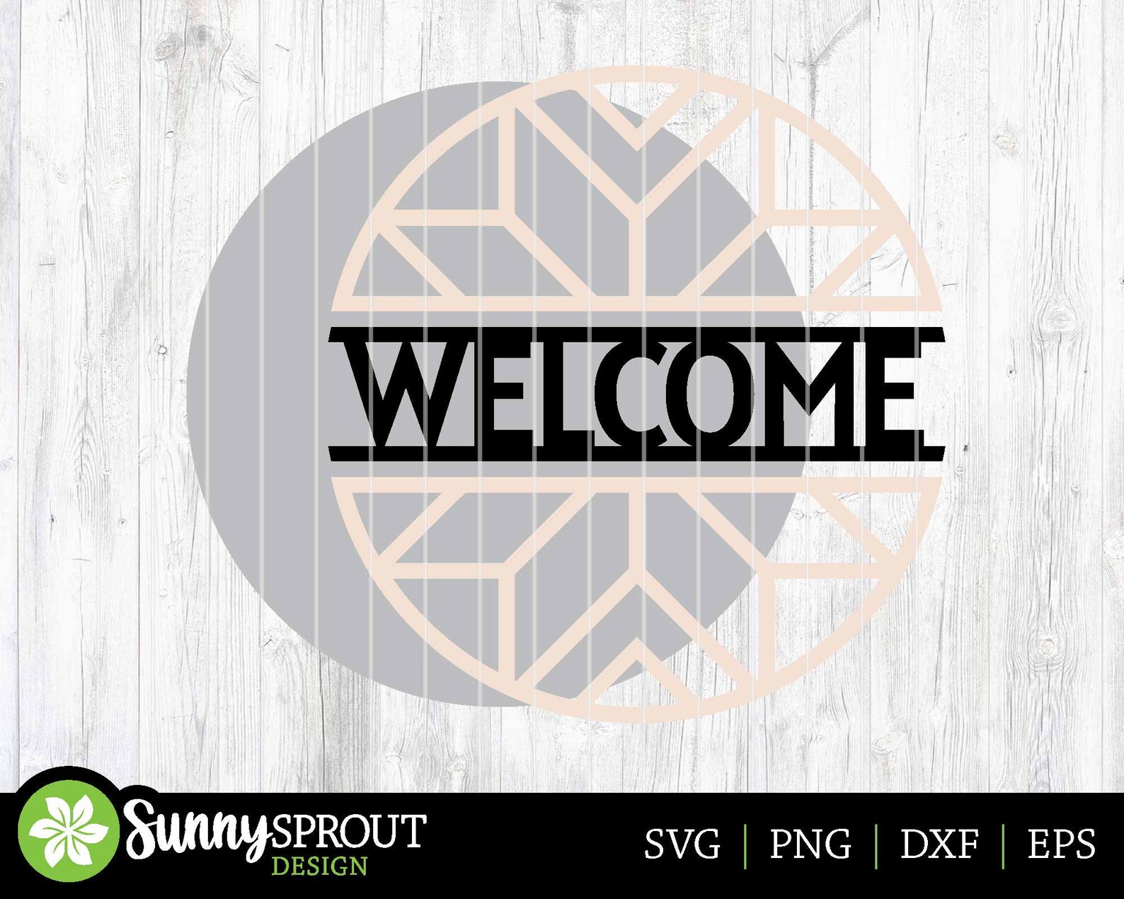Barn Quilt Welcome Sign, Digital Download, Round Door Hanger Svg ...