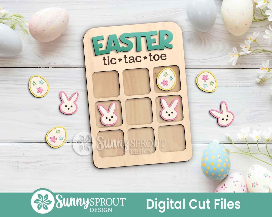 Easter Tic Tac Toe Game, Digital Download, SVG Laser Cut File, DIY ...