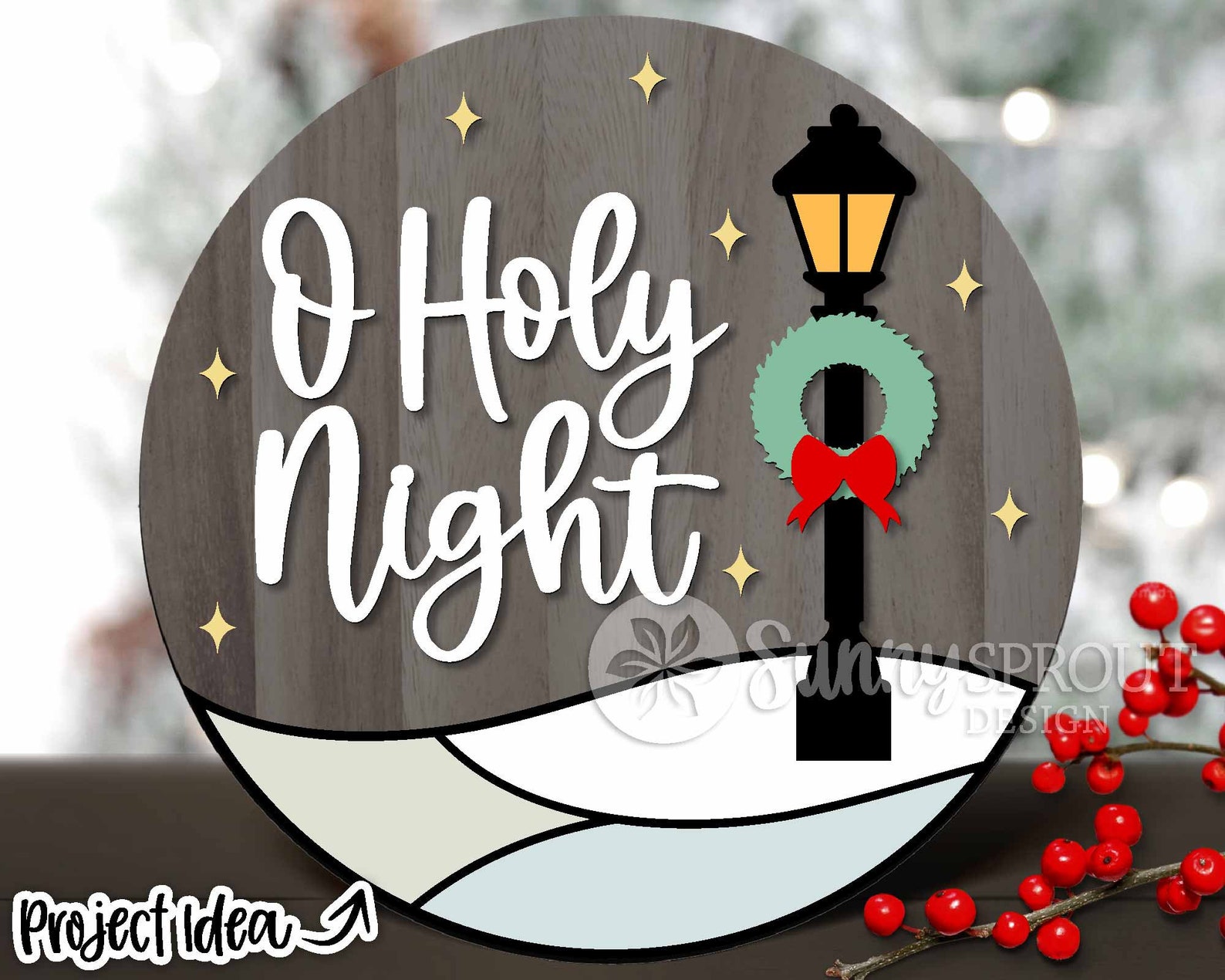 O Holy Night Light Pole Sign, Digital Download, SVG Laser Cut File ...