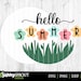 Hello Summer Flower Sign, Round Door Hanger Svg, Summer Welcome Sign ...
