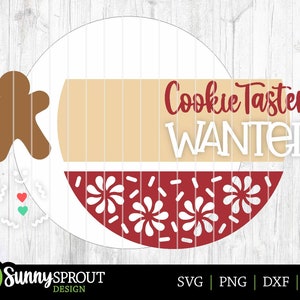 Cookie Tasters Wanted Sign, DIGITAL Download, Round Door Hanger Svg ...