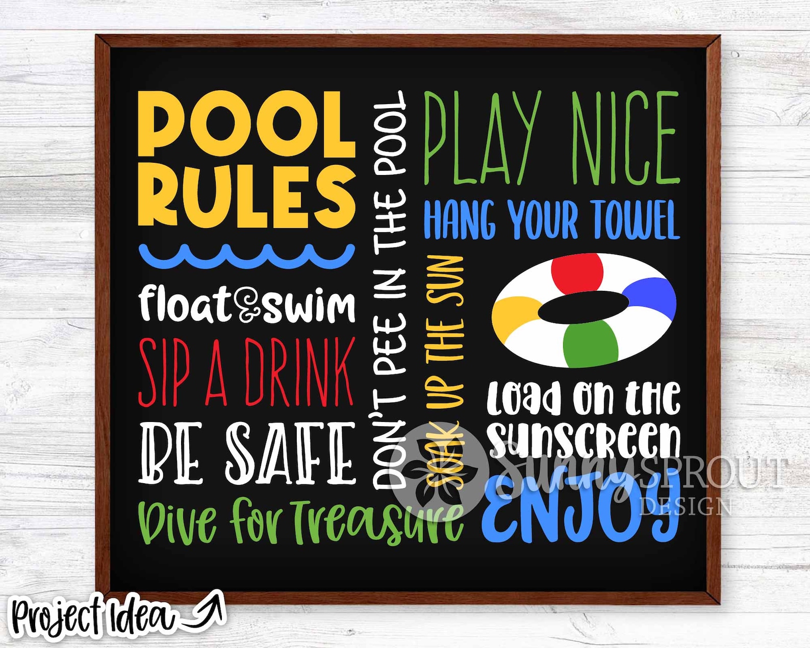 Pool Rules Word Art Sign Digital Download Print File | Etsy
