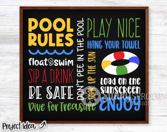 Pool Rules Sign - Etsy