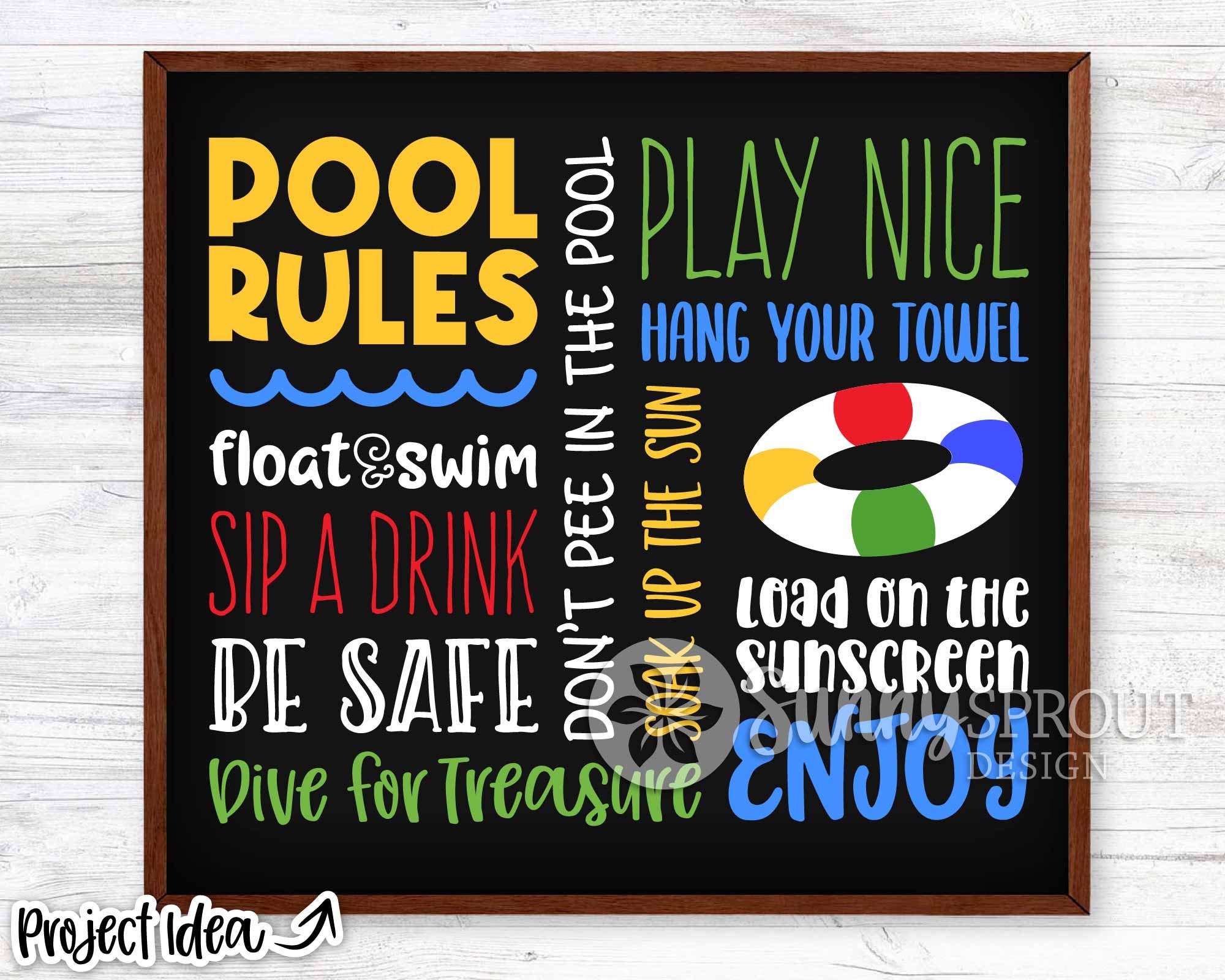 Pool Rules Word Art Sign Digital Download Print File | Etsy
