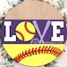 LOVE Baseball Softball Sign, Digital Download, Round Door Hanger Svg ...