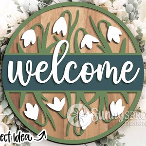 Spring Sign Bundle 2, DIGITAL Download, Round Door Hanger Svg ...
