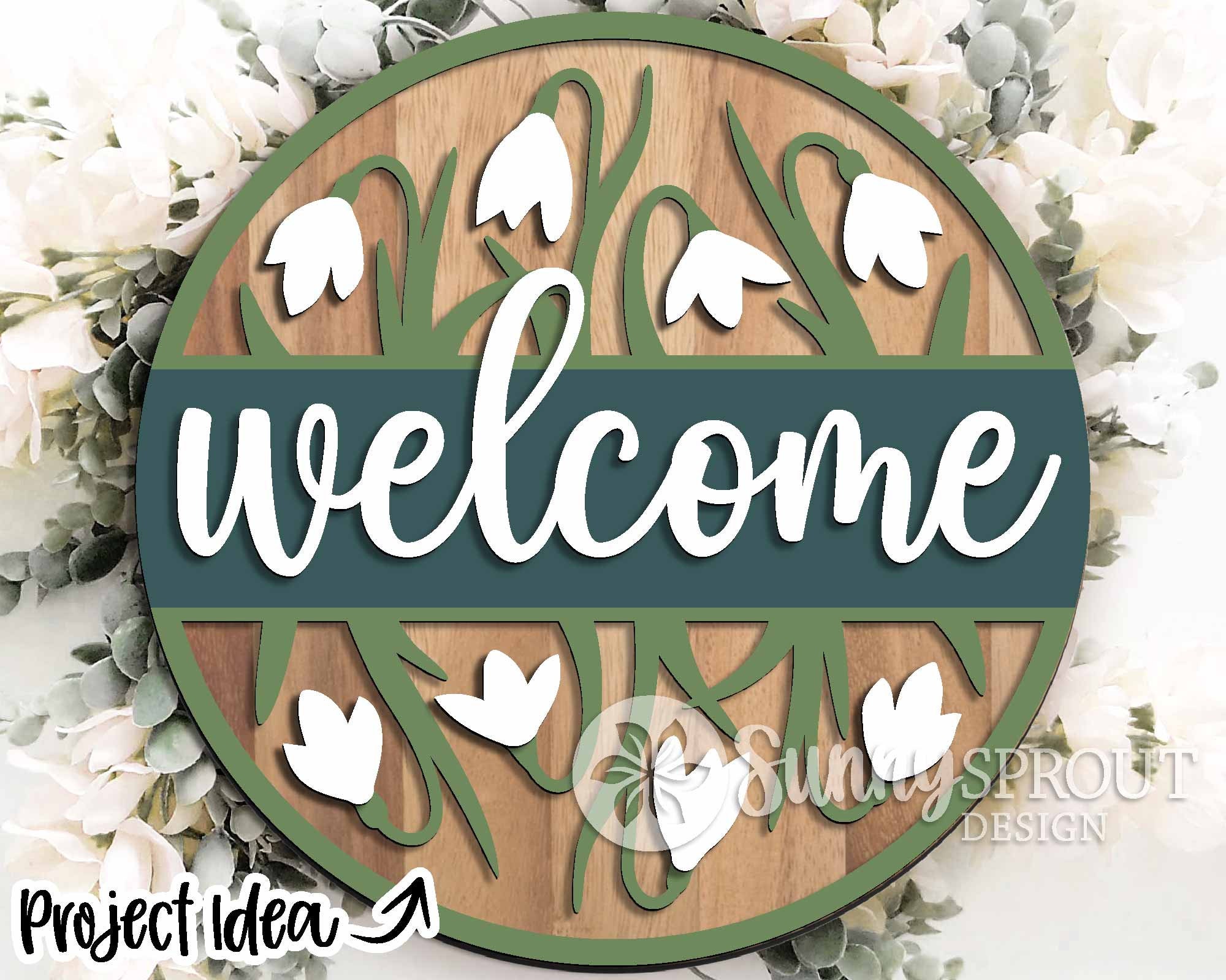 Spring Sign Bundle 2, Round Door Hanger Svg, Glowforge Laser File ...