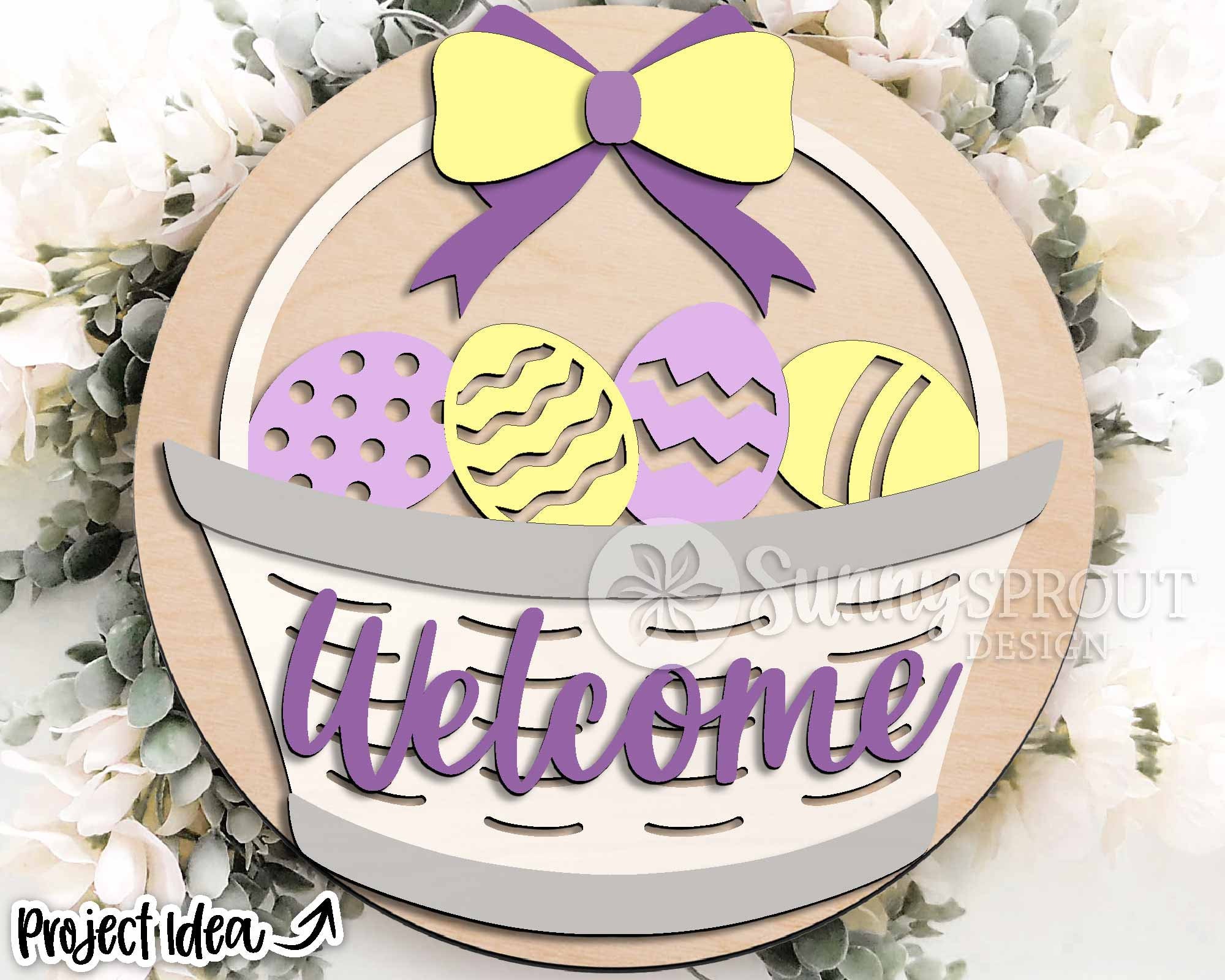 Welcome Easter Basket Sign Digital Download Round Door - Etsy