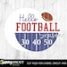 Hello Football Season Sign, Digital Download, Round Door Hanger Svg ...
