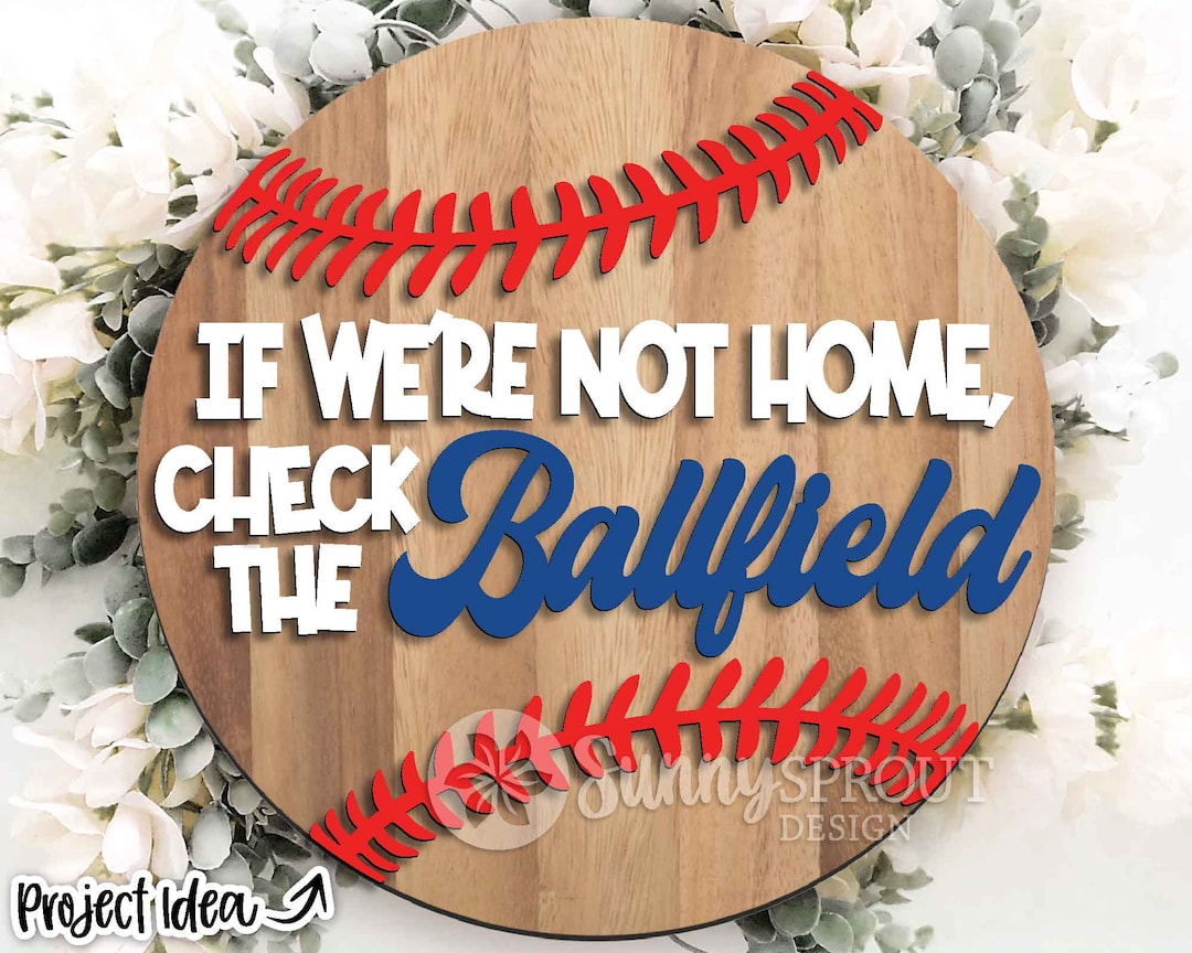 Check the Ballfield Sign, Digital Download, Round Door Hanger Svg ...