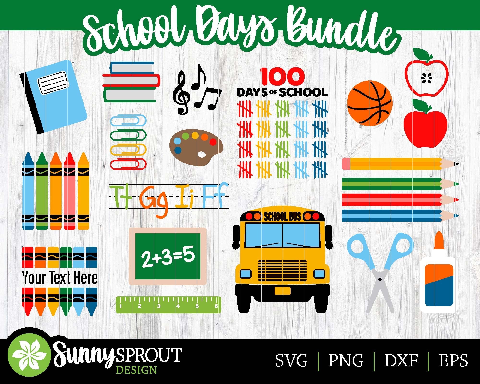 School Days Bundle; Digital Download | Print File, Cricut, Silhouette ...