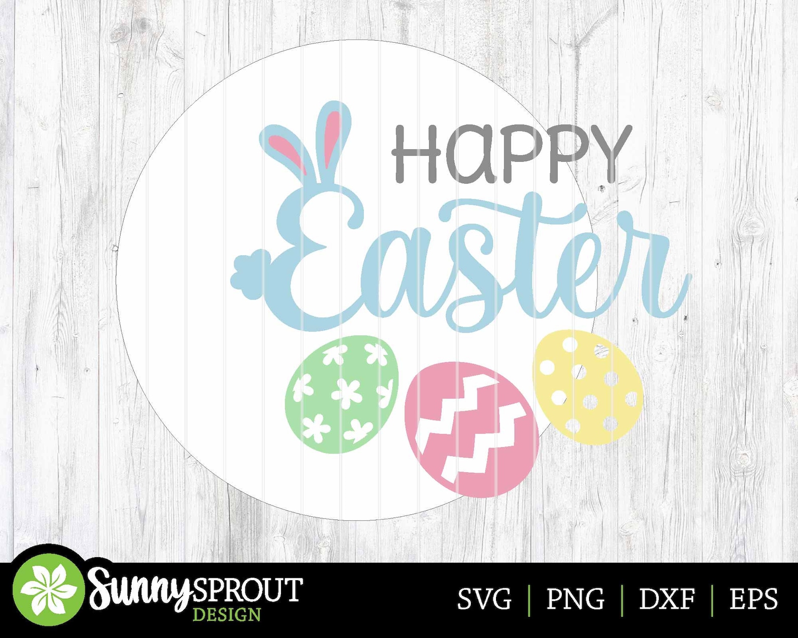 Happy Easter Bunny Eggs Sign Digital Download Round Door - Etsy