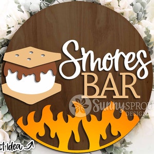 S'mores Bar Campfire Sign, Digital Download, Glowforge Laser File ...