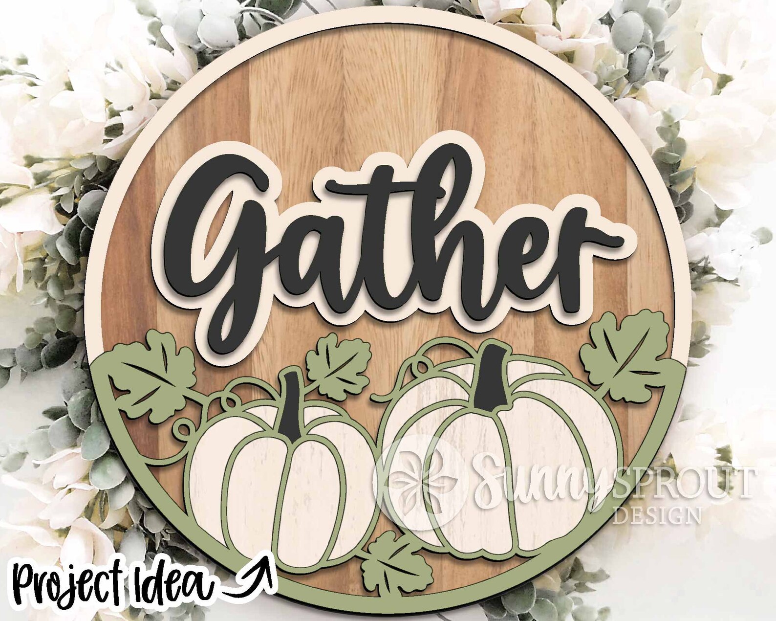 Thanksgiving Laser Sign Bundle, Round Door Hanger, Glowforge Laser File ...