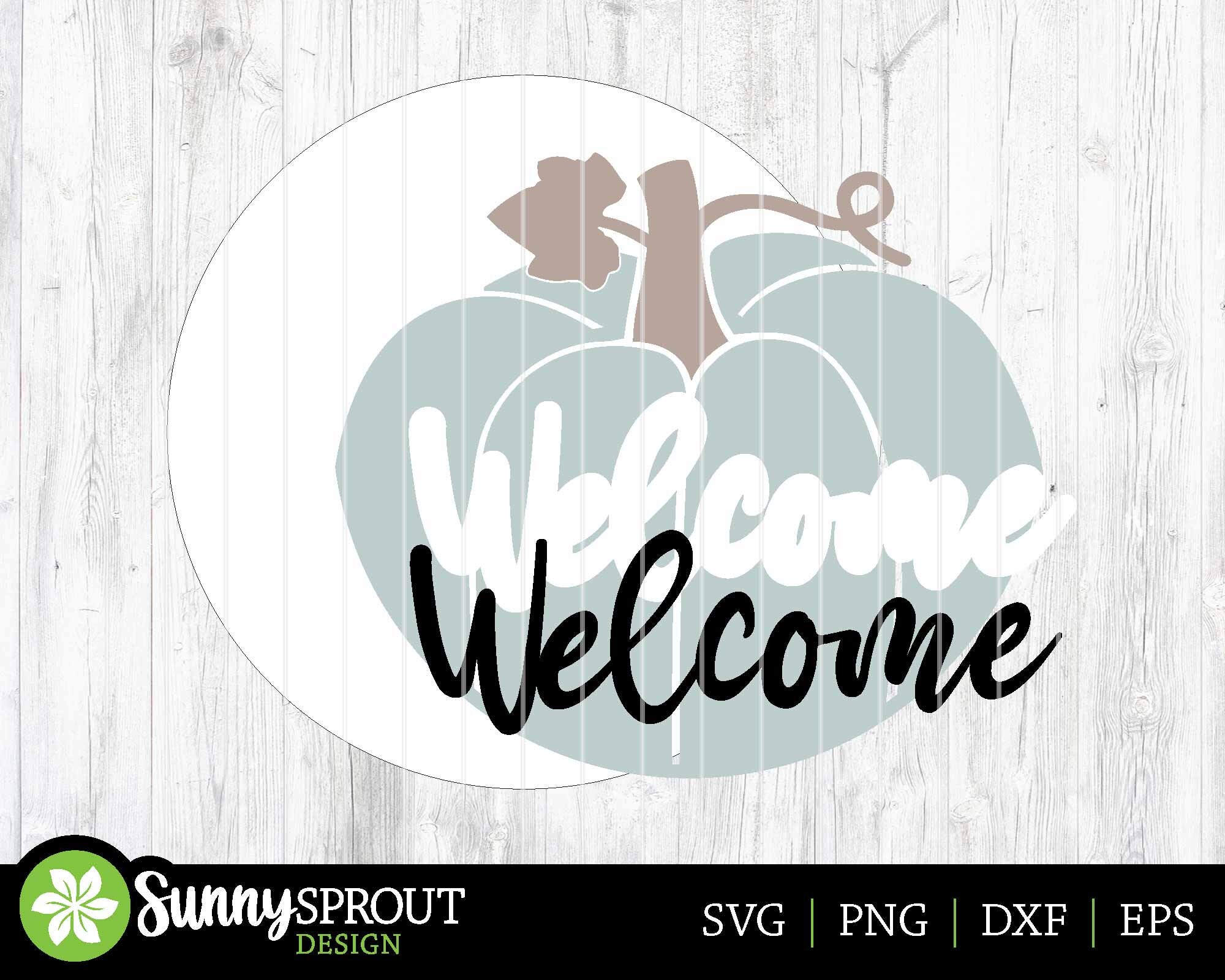 Welcome Pumpkin Round Sign, Digital Download, SVG Laser Cut File ...