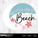 Hello Beach Shoreline Sign, Digital Download, Round Door Hanger Svg ...