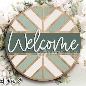 Chevron Geometric Welcome Sign, Digital Download, SVG Laser Cut File ...