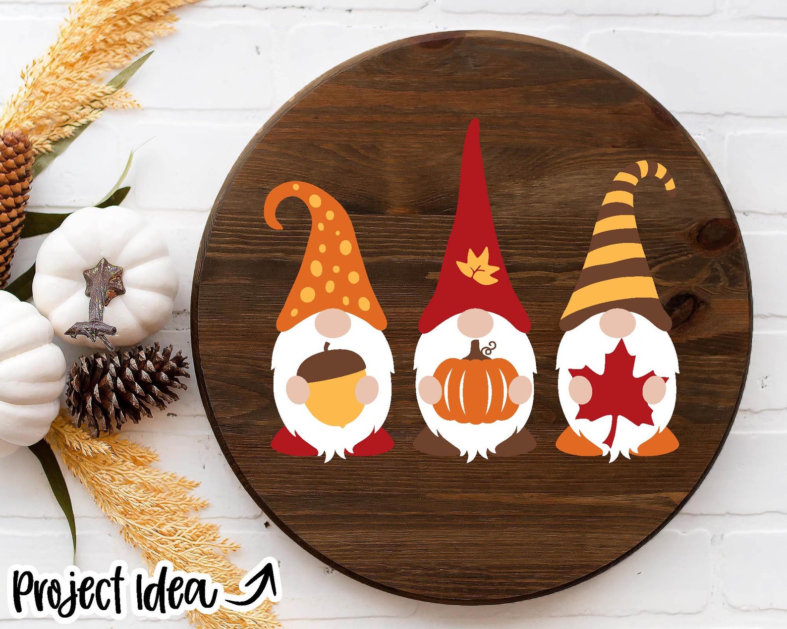 Three Fall Gnomes Digital Download | Svg, Png, Jpg, Dxf, Eps | Print ...