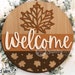 Welcome Maple Leaves Sign, Digital Download, Round Door Hanger Svg ...