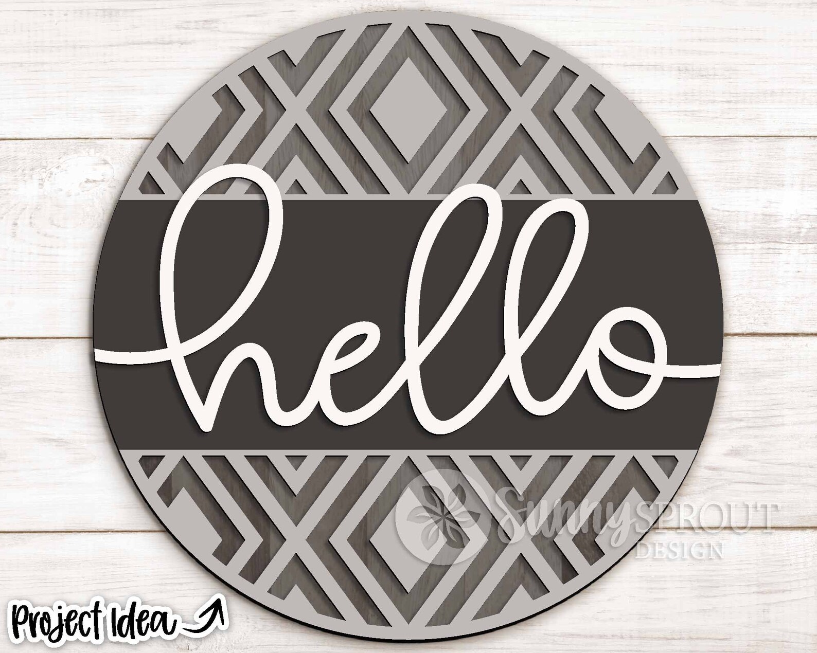 Hello Geometric Welcome Sign, Digital Download, SVG Laser Cut File ...