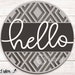 Hello Geometric Welcome Sign, Digital Download, Round Door Hanger Svg ...
