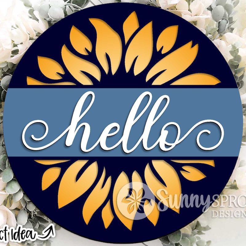 Round Sunflower Signs - Etsy