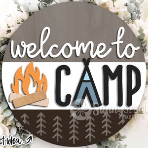Welcome to Camp Sign, Digital Download, Glowforge Laser File, Cricut ...