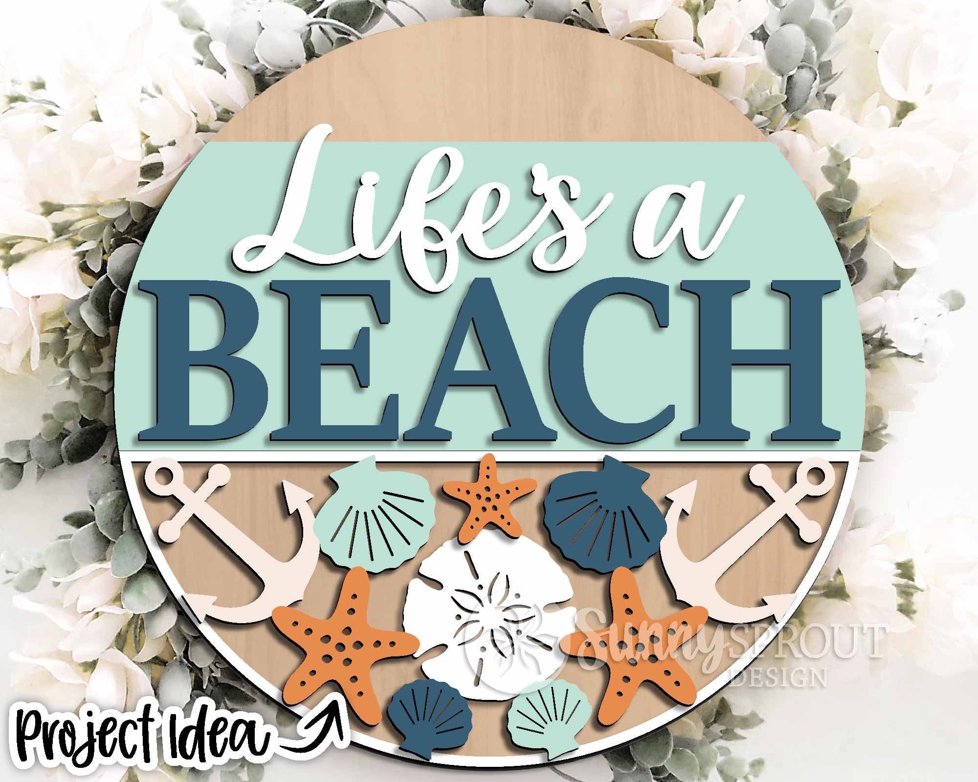 Life's A Beach Sign Digital Download Round Door Hanger - Etsy