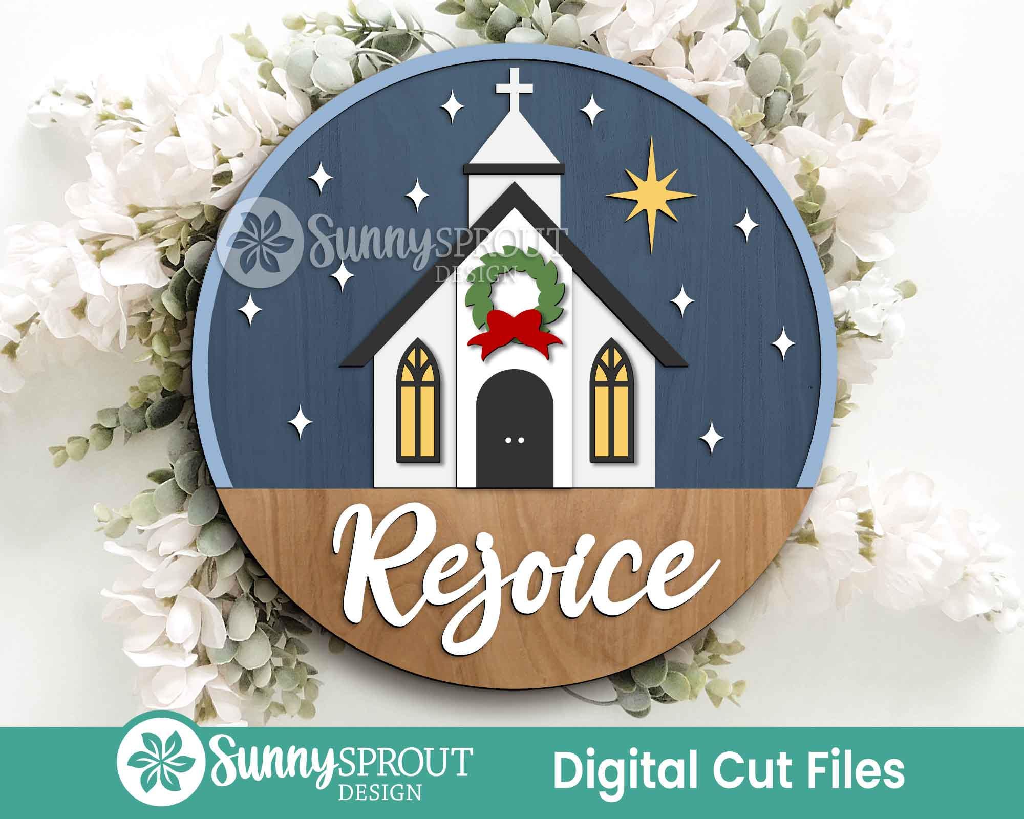 Nativity Laser Sign Bundle, Round Door Hanger, Glowforge Laser Cut File ...