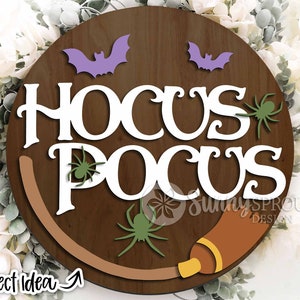 Halloween Laser Sign Bundle 3, Digital Download, Round Door Hanger ...