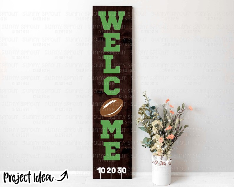 Welcome Football Porch Sign | Digital Download | Print File, Cricut ...