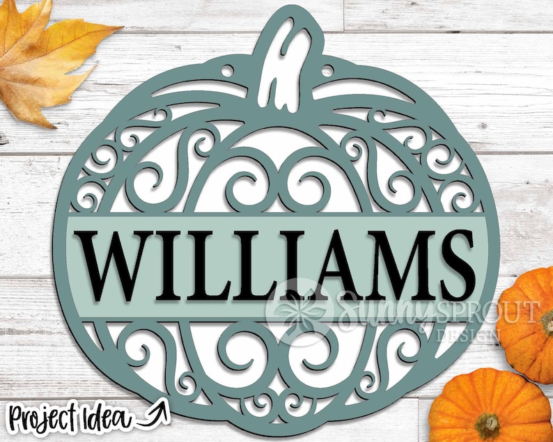 Pumpkin Split Monogram Sign Digital Download Fall Door - Etsy