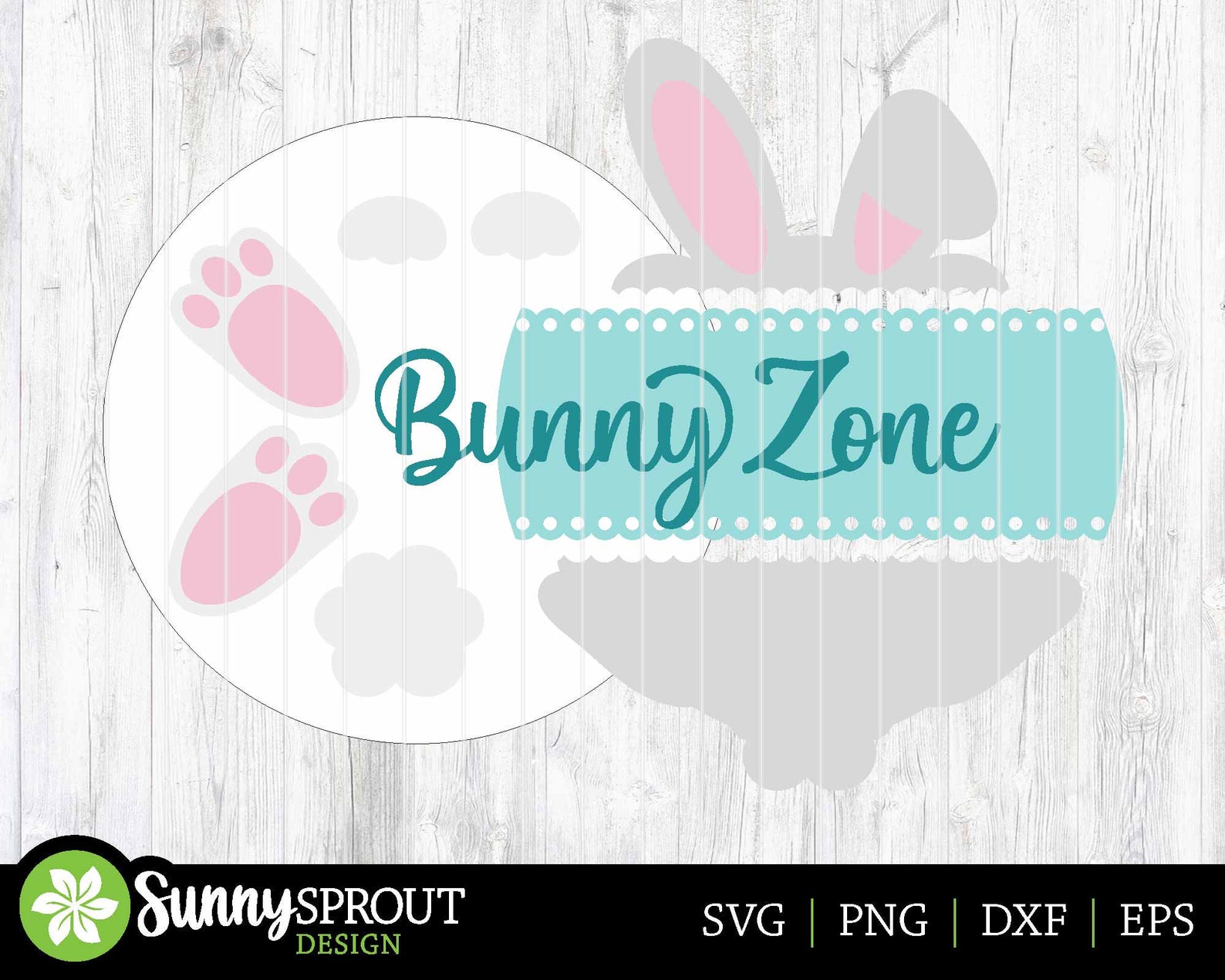 Bunny Zone Sign, Digital Download, Round Door Hanger Svg, Glowforge ...