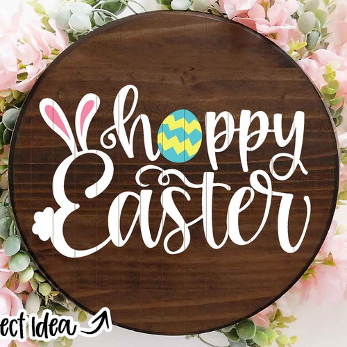 Happy Easter Egg Sign Digital Download Round Door Hanger - Etsy