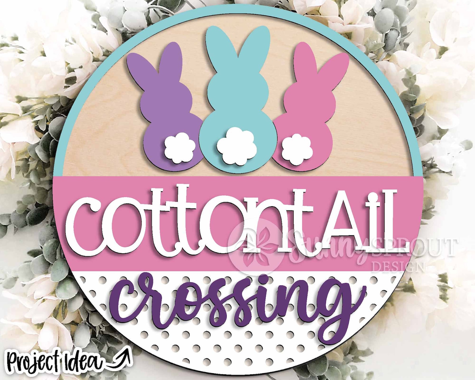 Cottontail Crossing Bunny Sign Digital Download Round Door - Etsy