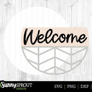 Chevron Geometric Welcome Sign, Digital Download, Round Door Hanger Svg ...