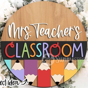 Classroom Sign Bundle, Digital Download, Round Door Hanger Svg ...