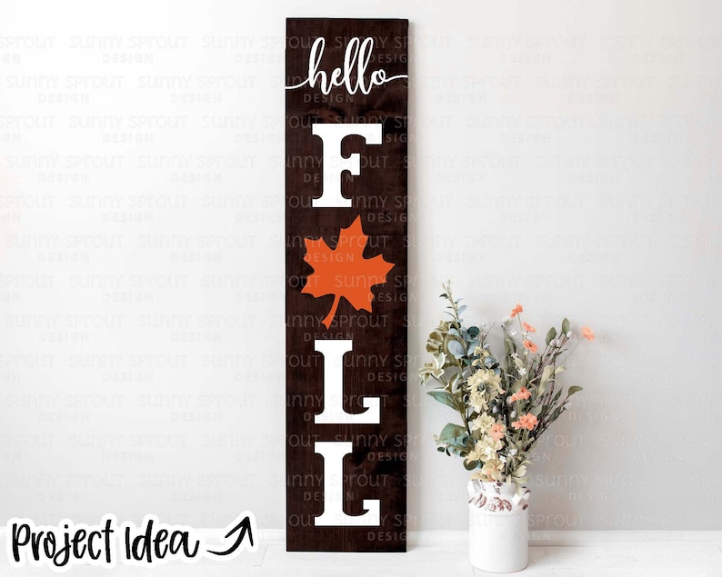 Hello Fall Leaf Porch Sign Digital Download Print File - Etsy