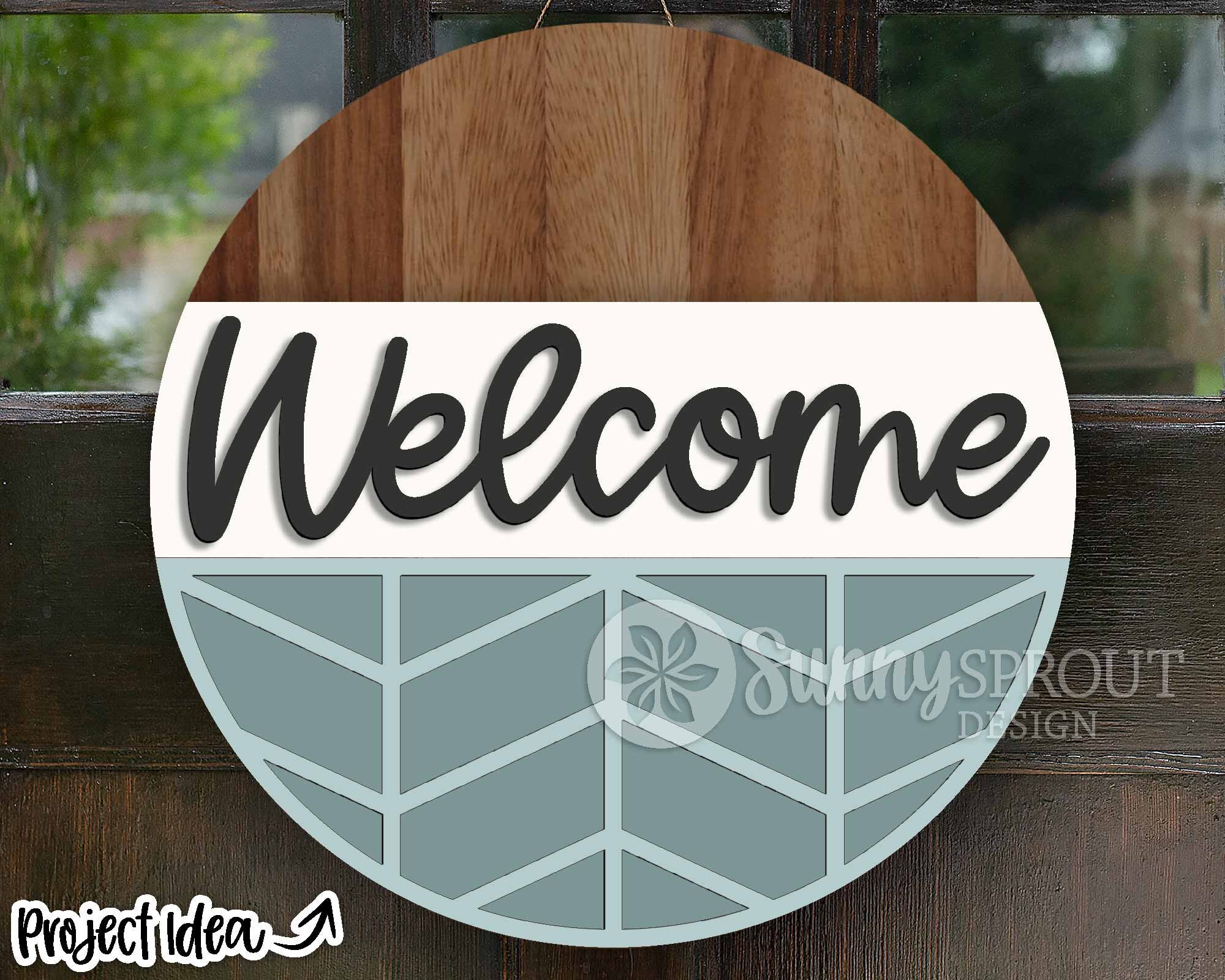 Chevron Geometric Welcome Sign, Digital Download, SVG Laser Cut File ...