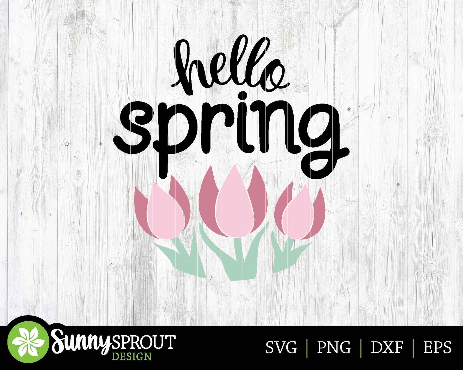 Hello Spring Tulip Svg Round Door Hanger Svg Spring Welcome - Etsy