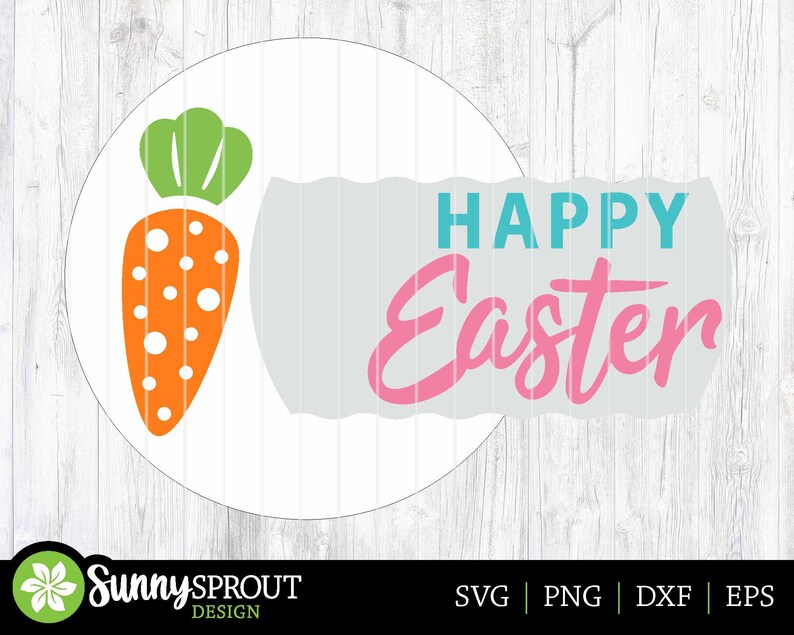 Happy Easter Carrot Sign, Digital Download, Round Door Hanger ...