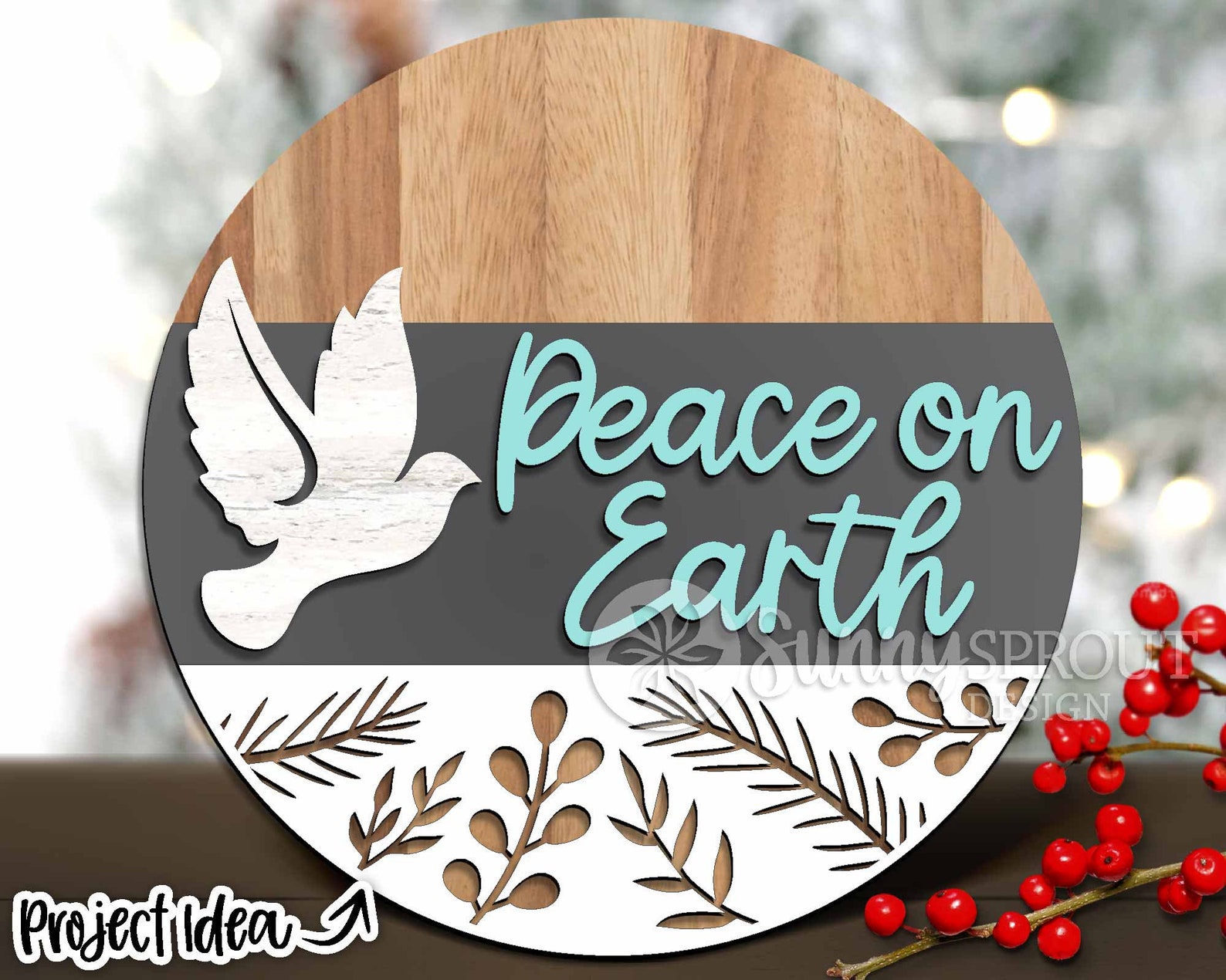Peace on Earth Dove Sign, Digital Download, SVG Laser Cut File, Cricut ...