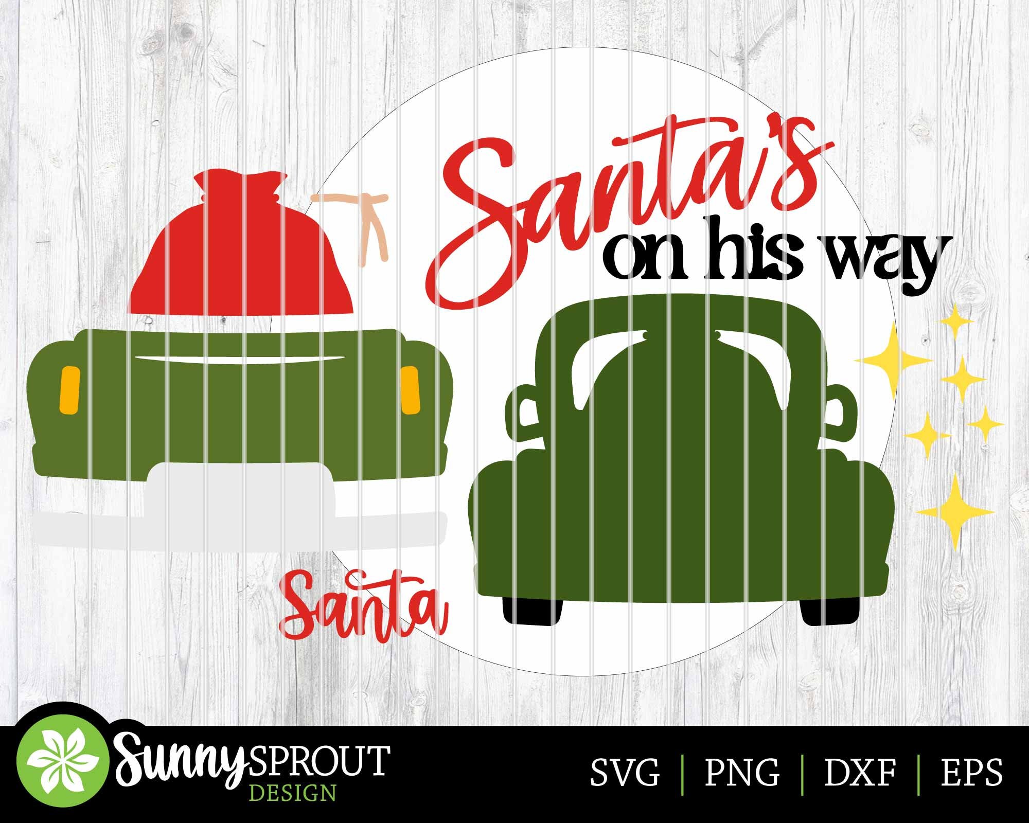 Santa's on His Way Old Truck Sign, Digital Download, SVG Laser Cut File ...