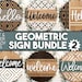 Welcome Modern Geometric Sign, Digital Download, Round Door Hanger Svg ...