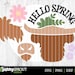 Hello Spring Highland Cow Sign, DIGITAL Download, Round Door Hanger Svg ...