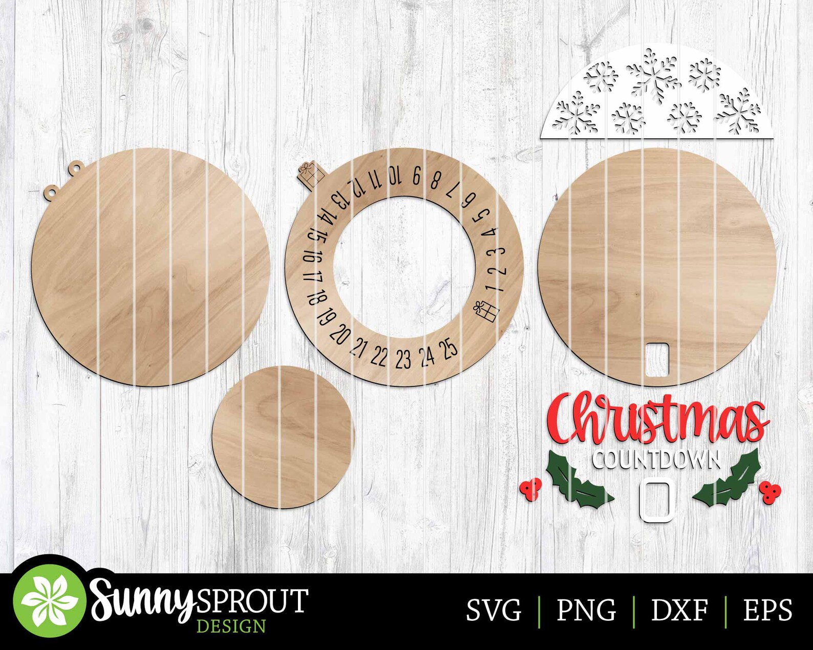 Christmas Snowflake Countdown Sign, Digital Download, SVG Laser Cut ...