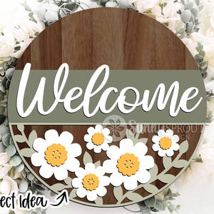 Spring Sign Bundle 4, Round Door Hanger Svg, Glowforge Laser File ...