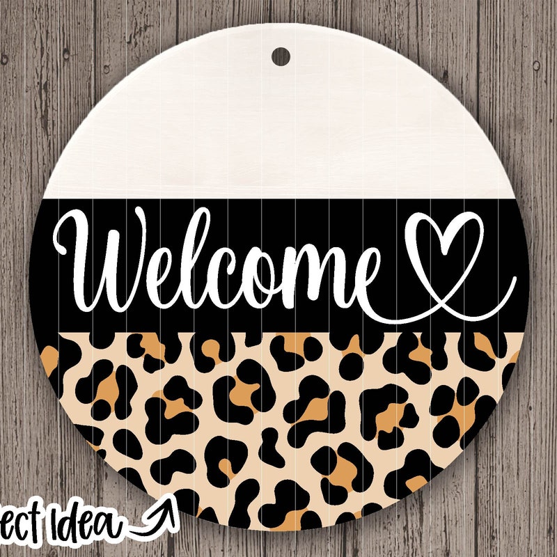 Welcome Leopard Sign - Etsy